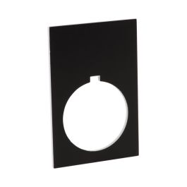 Blank legend plate, plastic, black field, black background. For use ...