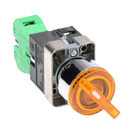Selector switch, 22mm, 2-position, spring return from right ...
