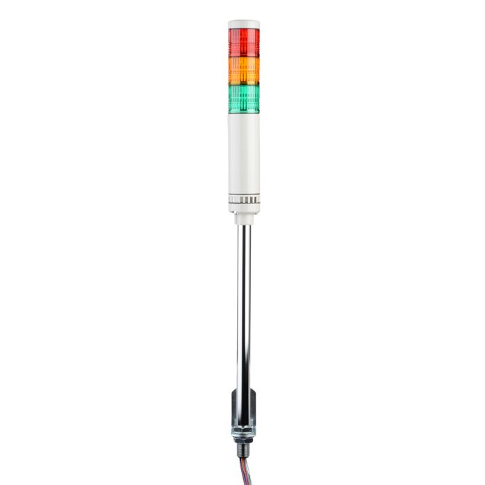 Patlite signal tower, 3 tiers, 40mm diameter, red, amber and green LED ...