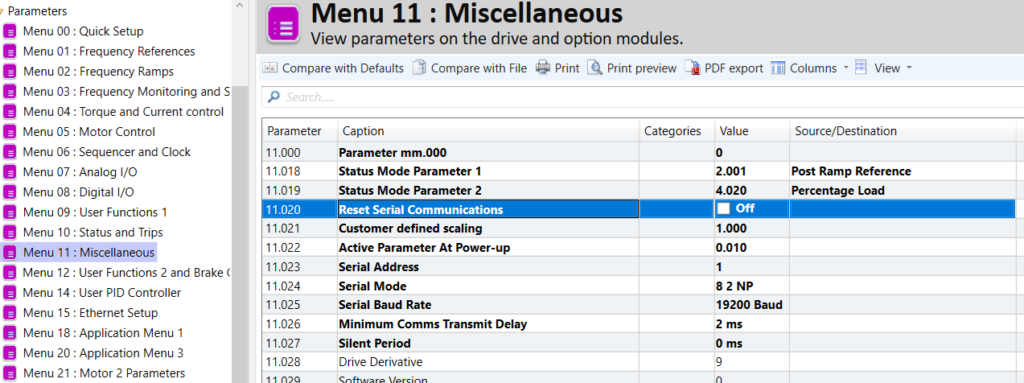 Techtip Connecting A Control Techniques Drive To A Weintek Hmi Using Modbus Rtu 1902